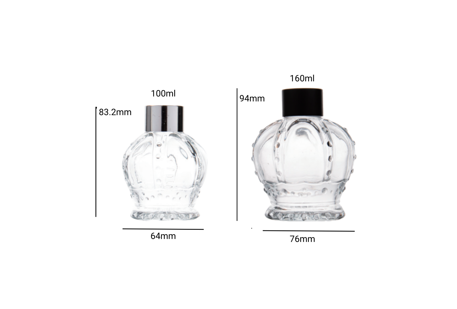 Smilebottles Diamond Design Luxury 90ml 100ml Empty Glass Diffuser Bottle - Smilebottles