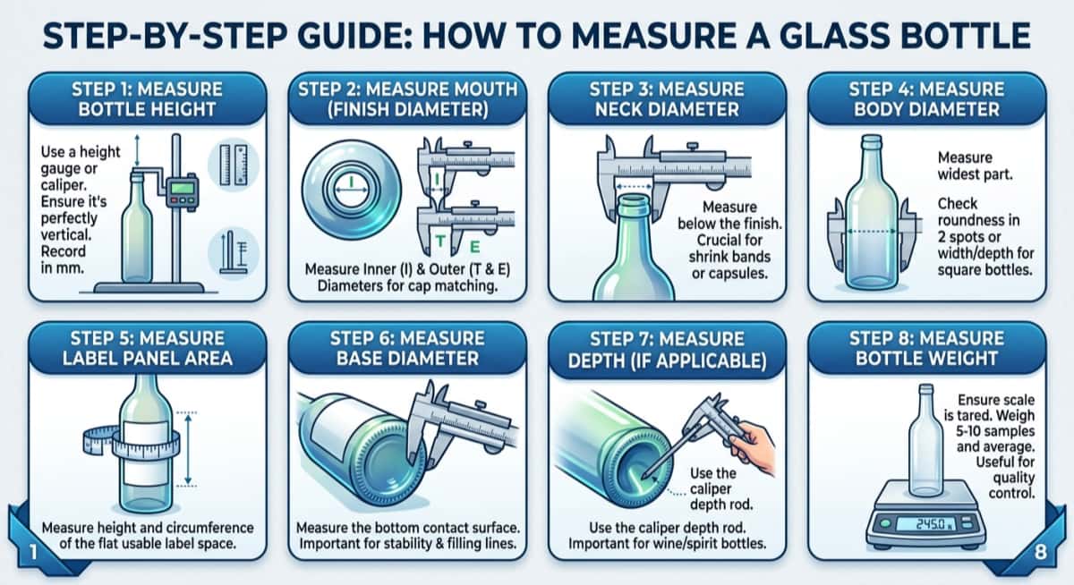 How to Measure Glass Bottle Dimensions - Smilebottles